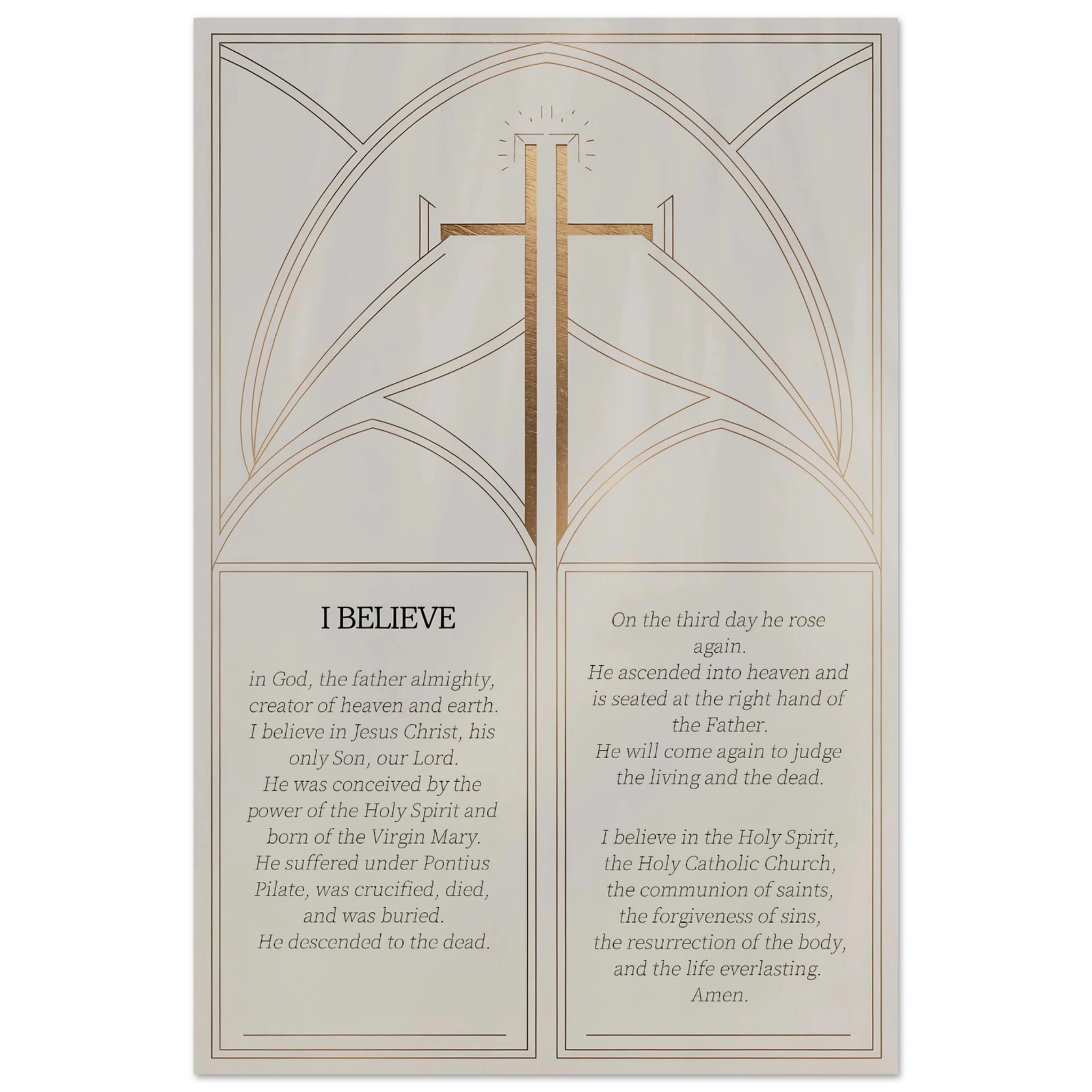 Apostles' Creed Wall Art | Modern Sacred Typography Print – Lafia Craft