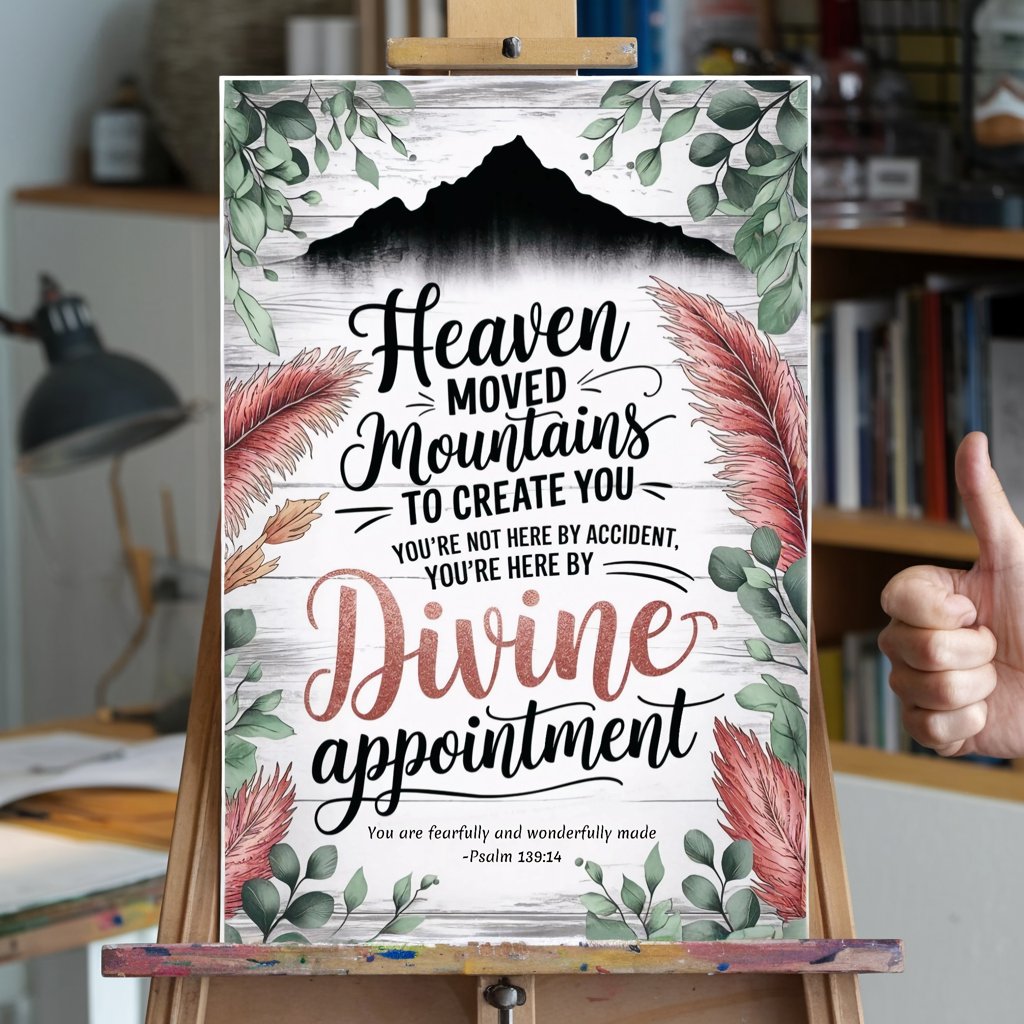 Heaven Moved Mountains | Christian Farmhouse Wall Canvas – Lafia Craft